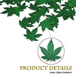 Marijuana Confetti for Marijuana Leaf Theme Party Decorations, 420 Birthday,Single Green Weed Leaf, Have a Dope Birthday Party Supplies (Green)