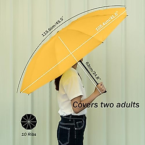 Chakipee Travel Inverted Umbrella Compact Windproof- Automatic reverse Umbrellas for Rain - Folding Portable 48inch Span, 10 Ribs Large Umbrella