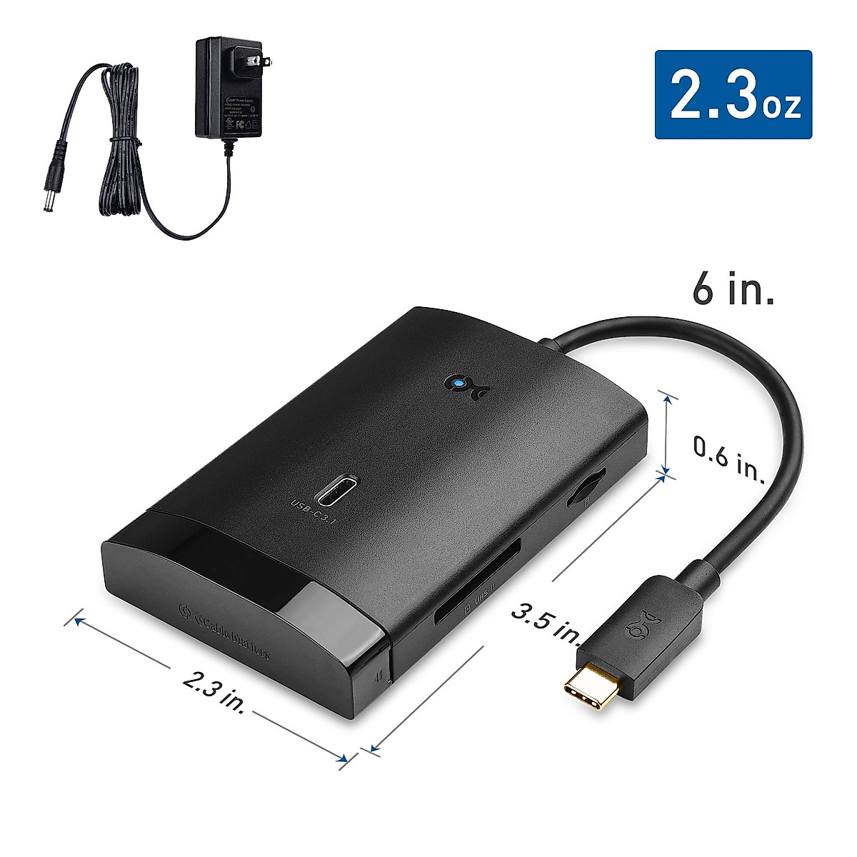 Cable Matters 10Gbps USB C Multiport Adapter (USB C Hub) with USB-A, USB-C, MicroSD and UHS-II SD Card Reader, 2.5 3.5 Inch SATA Hard Drive Reader -Thunderbolt 4 / USB4 / Thunderbolt 3 Port Compatible