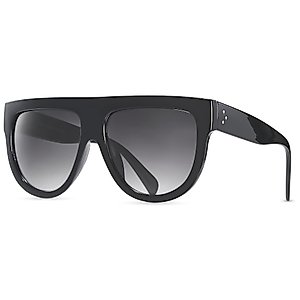 Women's Oversized Flat Top Fashion Sunglasses Trendy Big Square Designer Retro Sun Glasses Shades