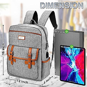 Nicole Miller Travel Laptop Backpack-Business Anti Theft Vintage Backpack with USB Charging Port-Water Resistant Computer Bag