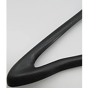 NAHANCO H19RH 19" Concave Plastic Suit Hanger with Round Hook (Pack of 100), Black