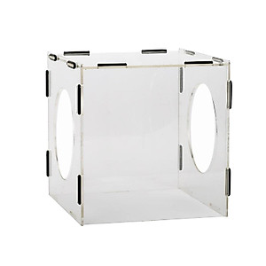 MagiDeal Enclosed Grinding Dust Box Acrylic with 2 Holes Portable Dustproof Clear Dust Hood Dust Cage for Engraving