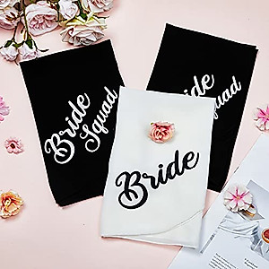 Jiuguva 10 Pcs Bride Bikini Cover up Bridesmaid Sarong Women Bathing Suit Wrap Bride Wedding Swimwear Chiffon (White, Black,55 x 19.7 Inch)