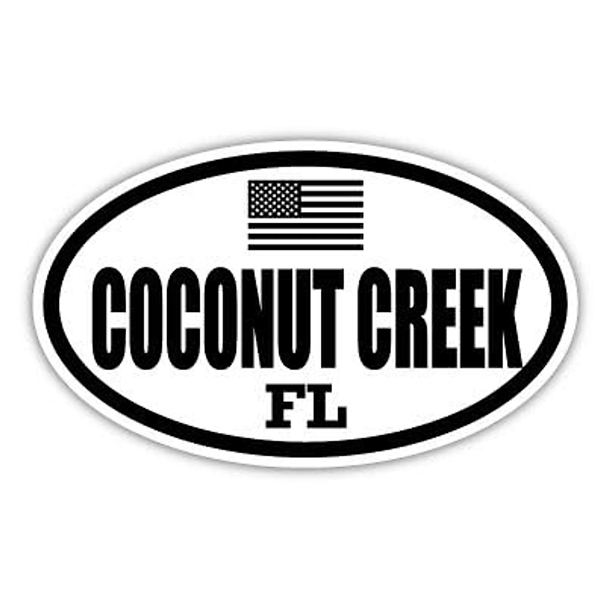 3 Pack Reflective Coconut Creek FL Florida Broward County Stealthy US Flag Euro Decal Sticker Vinyl for Hard Hats, Bottles, Glass, Toolbox 2" x 3"