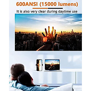 4k Projector HD 1200ANSI Portable Projector, 3D Projector All-in-one Lift, 300-inch Giant Screen Projector, Indoor and Outdoor use is Very Convenient (Space Gray)