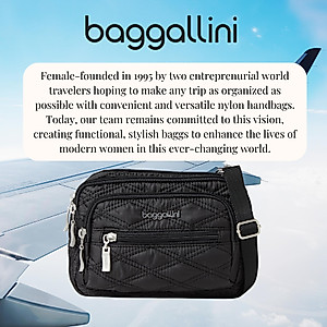 Baggallini womens Triple Zip Bagg, Black Quilt, One Size US