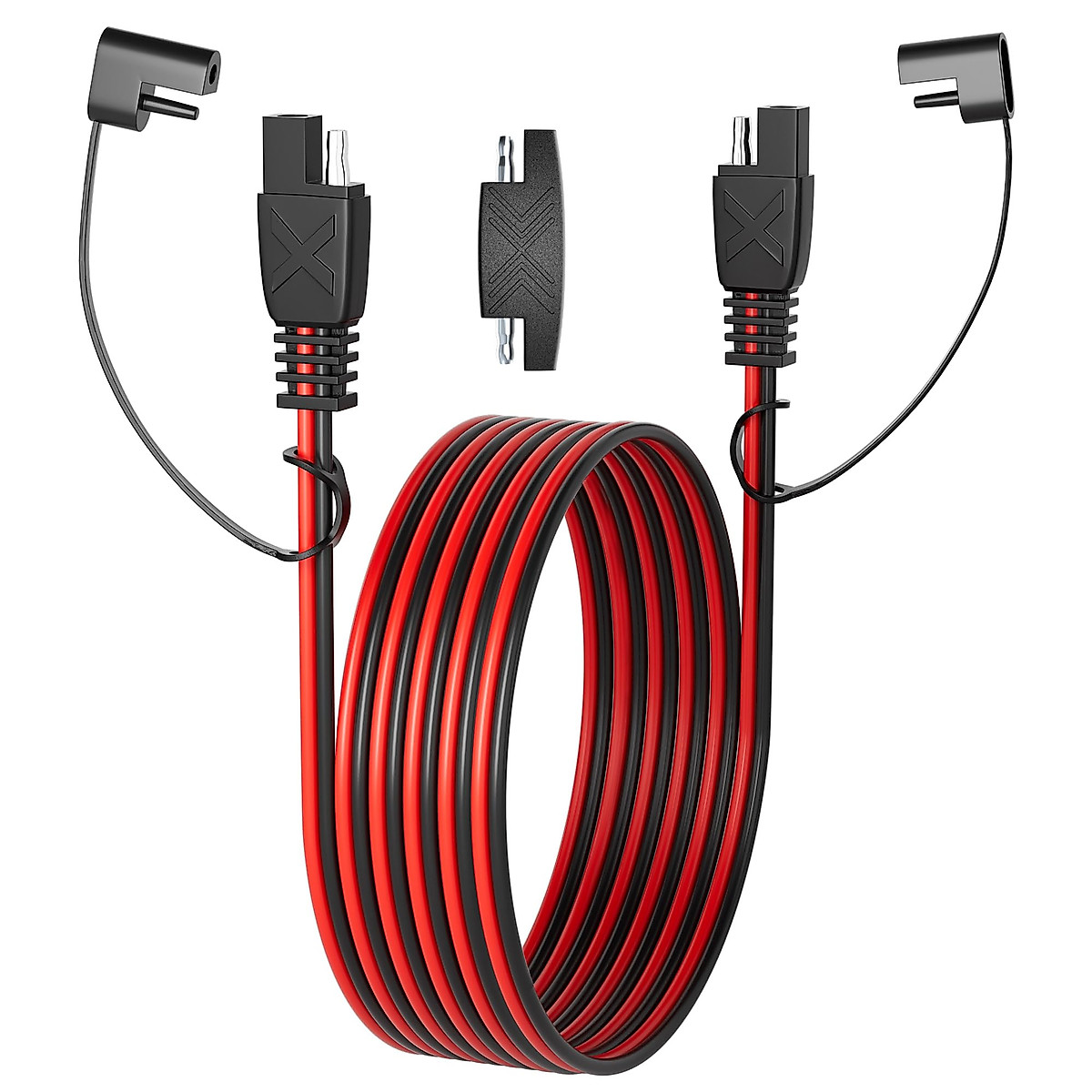 SUNAPEX 15Feet SAE Extension Cable 16AWG SAE to SAE Quick Disconnect Wire Harness Solar Panel SAE Plug 15FT(16AWG)