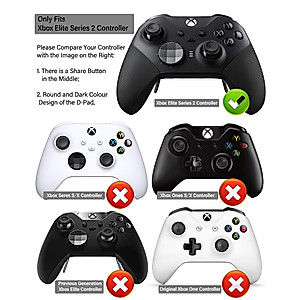 YoRHa Laser Carving Silicone Skin for Xbox Elite Series 2 Controller x 1(Skulls Red) with Exclusive Thumb Grips x 4