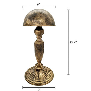 Owlgift Vintage Dome Shape Design Removable Metal Hat Rack/Cap/Wig Storage Holder Display Stand, Bronze