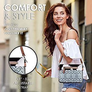 SIXTEASE Crossbody Bag for Women Vintage Style Genuine Leather, Upcycled Canvas, Rug, or Hair On - Cross Body Womens Bags with Inside Zipper Pockets - Fusion Beloved