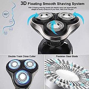 Mens Electric Razor for Men Electric Shavers for Men Electric Razors for Men Face Shaver for Mens Rechargeable Razors for Shaving Electric Cordless Men's Electric Shaver Waterproof Wet Dry by PRITECH