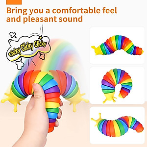Sensory Fidget Toys for Kids and Adults, Slug Sensory Toys for Autistic Children Baby & Toddler Bluey Toys, Slinky Fidget Toys Adults Fidgets for Classroom Toys for 1 Year Old Toddler Toys Age 1-2 1-3