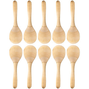 Vaguelly 20pcs Wooden Maracas, DIY Wood Maracas Blank Maracas Unfinished Hand Painted Maracas Mexican Fiesta Maracas Musical Instruments for Adults Party Kindergarten, Size L