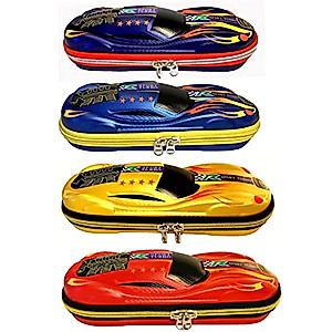CB Cool Sports Car Pencil Case, Pencil Box for Kids Students Car Lovers, EVA Material Hard-Shell Zipper Case, Big Capacity, Fun Design (Red), 9.13 x 4.41 x 2.4 Inches