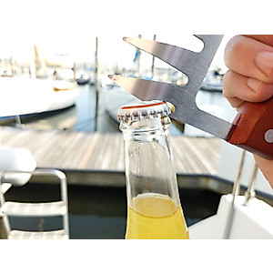 Great American Griller Meat Shredding & Chicken Shredders | Ultra-Sharp Blades & Heat Resistant Handle | Sturdy Wood - Stainless Steel Construction | for Shredding of Meat | Set of 2