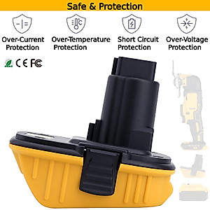 Tulepowceeng 2 Packs DCA1820 Battery Adapter Compatible with Dewalt 18V Tools, Convert Compatible with Dewalt 20V Lithium Batteries DCB203 DCB204 DCB206 to Work with 18V Cordless Power Tools