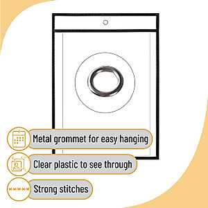 Mr. Pen- Dry Erase Pockets, 6 Pack, 10.2 x 14 Inches, Black, Reusable Plastic Sleeves for Paper, Clear Shop Ticket Holders, Dry Erase Pocket Sleeves, Dry Erase Sleeves, Clear Document Sleeves