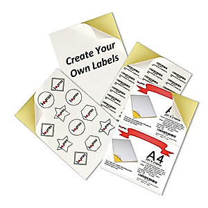 iMustech 65 Sheets Glossy Sticker Paper, A4 Self Adhesive Label Paper for Inkjet and Laser Printers