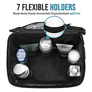 BINSUNS Portable Shower Caddy, Hanging Toiletry Bag with Phone Pocket, Travel Shower Caddy Organizer College Essentials - College, Dorms, Gym, Camp, Bath(Black)