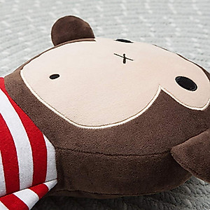 Apomelo Monkey Car Seat Belt Pillow for Head Support Adjustable Seat Strap Shoulder Pads,Neck Support Pillow for Travel Seatbelt Buddy, Banana Monkey