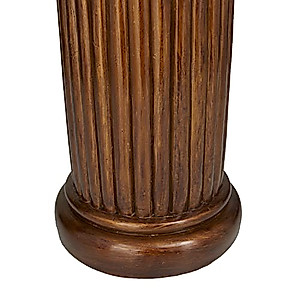 Deco 79 Polystone Lion Pedestal Table, 8" x 9" x 25", Bronze