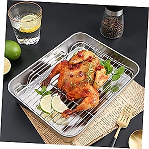 TEMKIN 1 Set Household Stainless Foods Supply X Camping Heavy Half Resistant Crispy Bread Home of Accessory for Rack Oven- Plate Oven Duty Toaster Warp Cooling Grill Kitchen - Plate