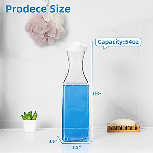 Laundry-Detergent-Dispenser,54oz Fabric Softener Dispenser,Plastic Liquid Laundry Detergent Container,Laundry Detergent Organizer for Laundry Room Organization with 4 Labels,2 Pack