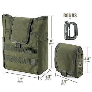 WYNEX Molle Dump Pouch, Tactical Dump Pouch Foldable Mag Dump Pouch Magazine Utility Roll Up Wiast Bag Drawstring for Belt Pack Accessories