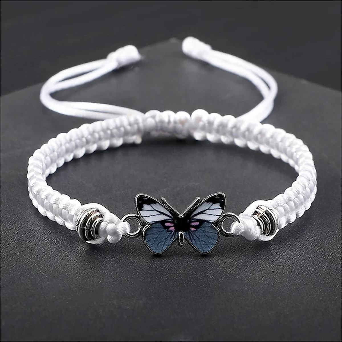 Birsppy BLUGY 2023 Card Butterfly Bracelets for Teen Girls Adjustable String Butterfly Bracelets for Women Cute Butterfly Charm Bracelets