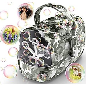 Bubble Machine Durable Automatic Bubble Blower, 18000+ Big Bubbles Per Minute Bubbles for Kids Bubble Maker Operated by Plugin or Batteries Bubble Toys for Indoor Outdoor Birthday Party