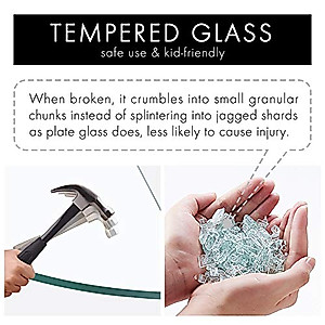 KES Glass Shelf for Bathroom, 15.8-Inch Bathroom Wall Shelf with Rectangle Tempered Glass and Brushed Nickel Bracket, Glass Bathroom Shelves 2 Pack, BGS3201S40-2-P2