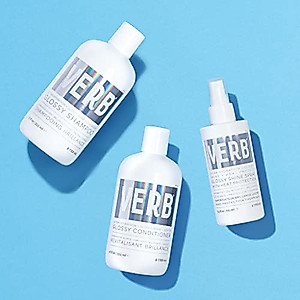 Verb Glossy Shine Spray with Heat Protection - Vegan Paraben Free Moisturizing Hair Spray without Harmful Sulfates for All Hair Types - Adds High Shine and Primes for Styling, 6.5 fl oz