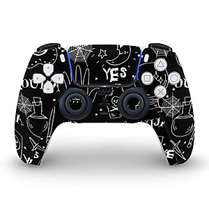 Witchcraft Art Mix Matte Vinyl Faceplate Sticker Gaming Skin Case Cover Compatible with Sony Playstation 5 PS5 Digital Edition Console and DualSense Controller