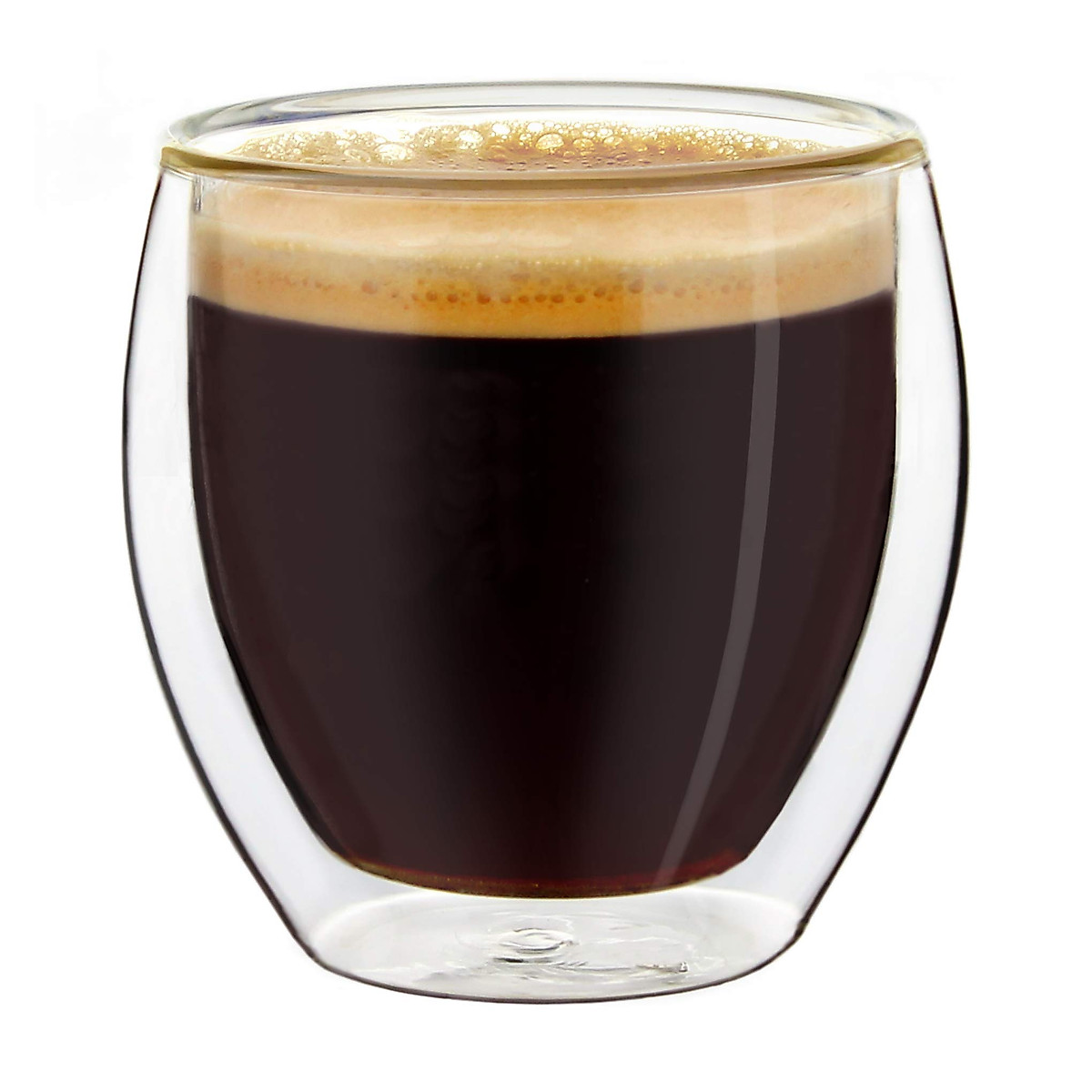 Creano Double Wall Espresso Glasses 3.5 OZ, Insulated Glass Cups - 6X 3.5oz (100ml)