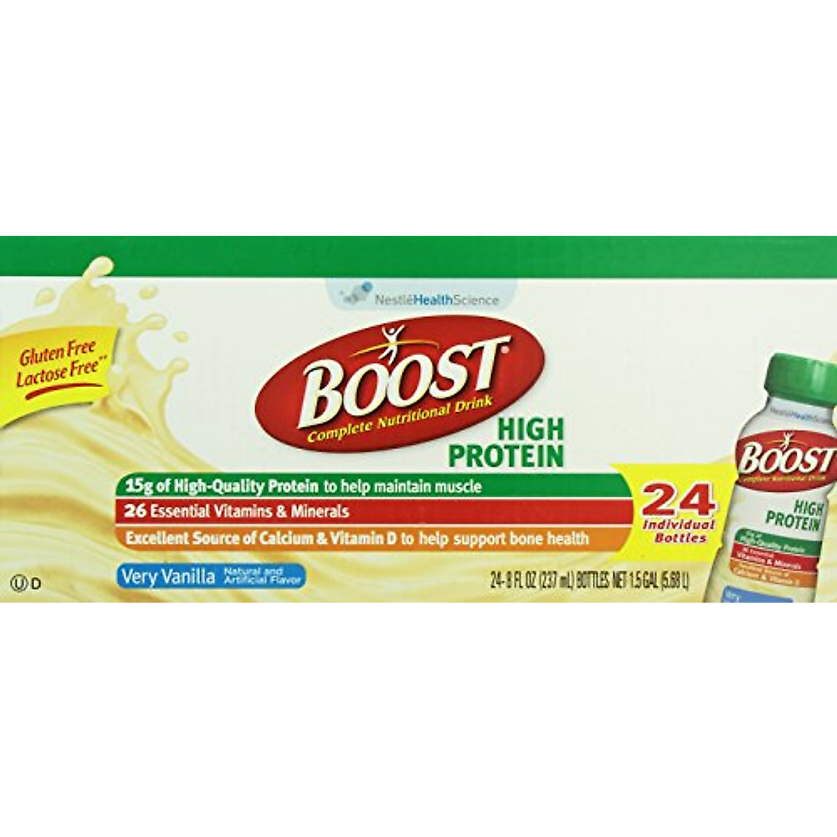 Boost High Protein Complete Nutritional Drink, Very Vanilla, 8 fl. oz., 24 Count