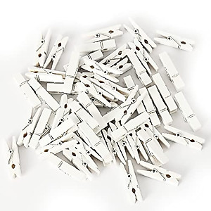 Mini Photo Clips, 128 Pcs, 1.4 Inch Small Wooden Clothespins for Baby Cloth, Pictures
