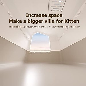 Cat Litter Box with Lid,Fully Enclosed Leak-Proof Urine Litter Box for Small Cats Approx 10Lbs,Handy Litter Scoop,Replaceable Closed/semi-Closed/Open Clamshell Litter Box