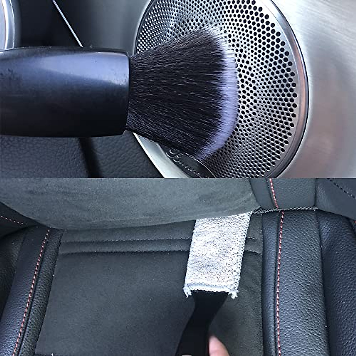FineGood 2 Pcs Double Head Car Detailing Brushes, Car Brushes Soft Car Cleaning Kit Brush Interior Car Cleaner Detail Brushes for Car Clean