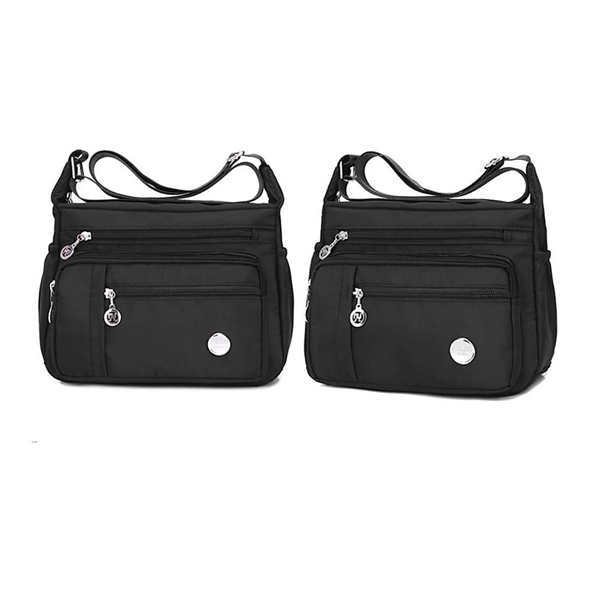 KEEPOP Crossbody Bag for Women, Multi Pocket Waterproof Lightweight Nylon Purse Shoulder Bag Black L