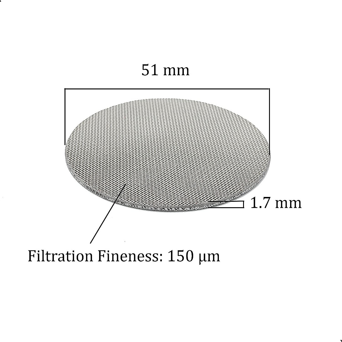 2 Pack 51mm Espresso Puck Screen, Reusable 1.7mm Thickness 150μm Coffee Filter Mesh Plate for Espresso Portafilter Filter Basket (51mm,150μm)