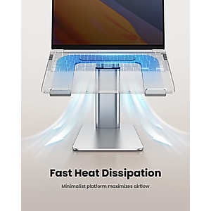 ErGear Adjustable Laptop Stand for Desk, Aluminum Ergonomic Laptop Stand Adjustable Height, Laptop Riser Computer Stand Holder Compatible with Air, Pro, Dell, Lenovo More 10"-15.6" Laptops, Silver