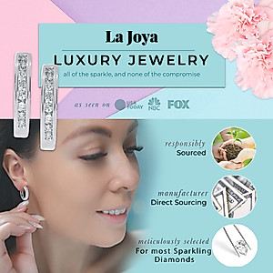 La Joya 1/2 CT TW Lab Made Huggie Hoop Diamond Earrings For Women | Real Sterling Silver White Gold Plated Diamond Huggies Earrings For Women