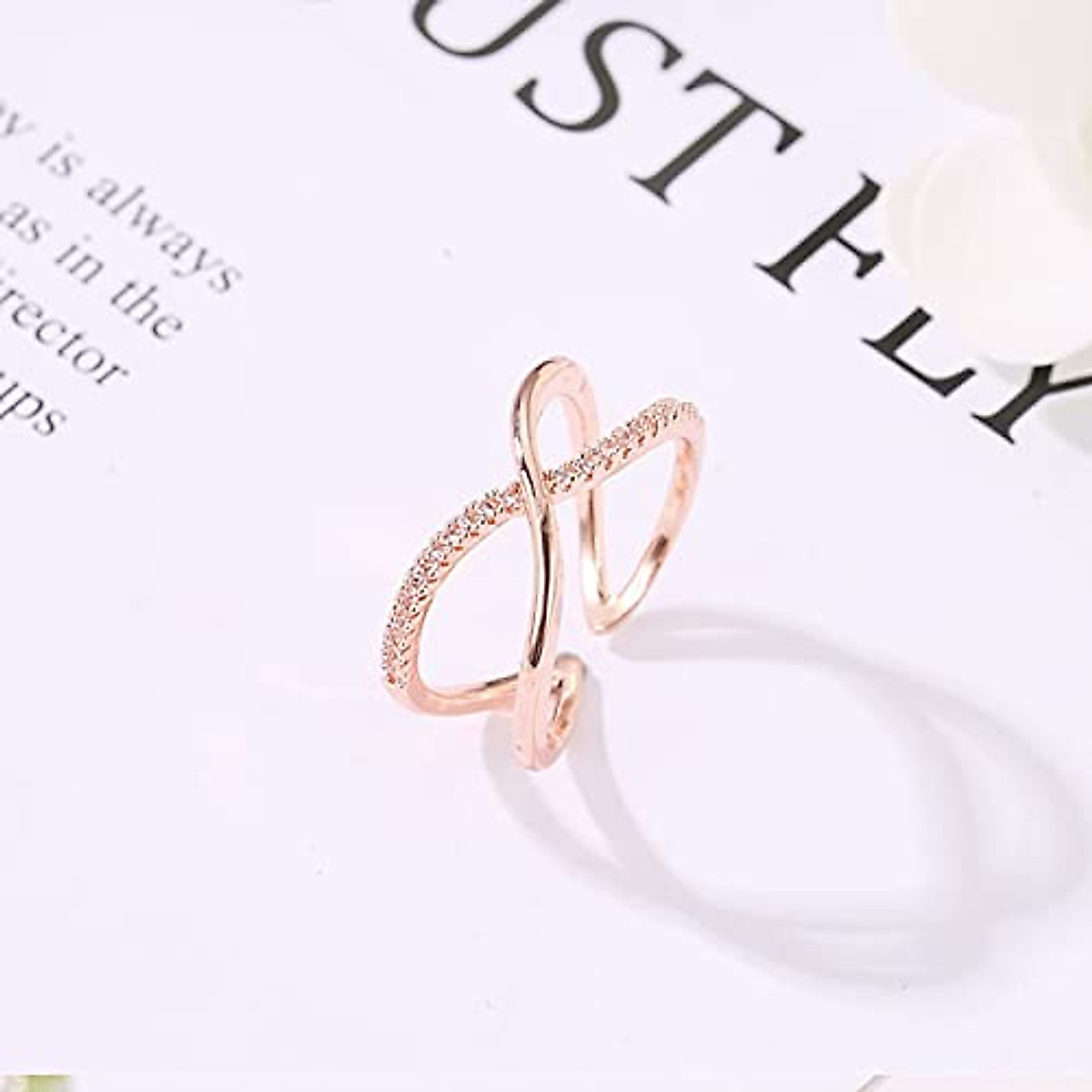 Jewelry Ring, Alloy Exquisite Design Knuckle Ring Beautiful Appearance for Anniversary for Birthday(02 Rose Gold WG0-0342)
