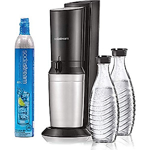 SodaStream Aqua Fizz Sparkling Water Machine (Black) with Co2 & Glass Carafes
