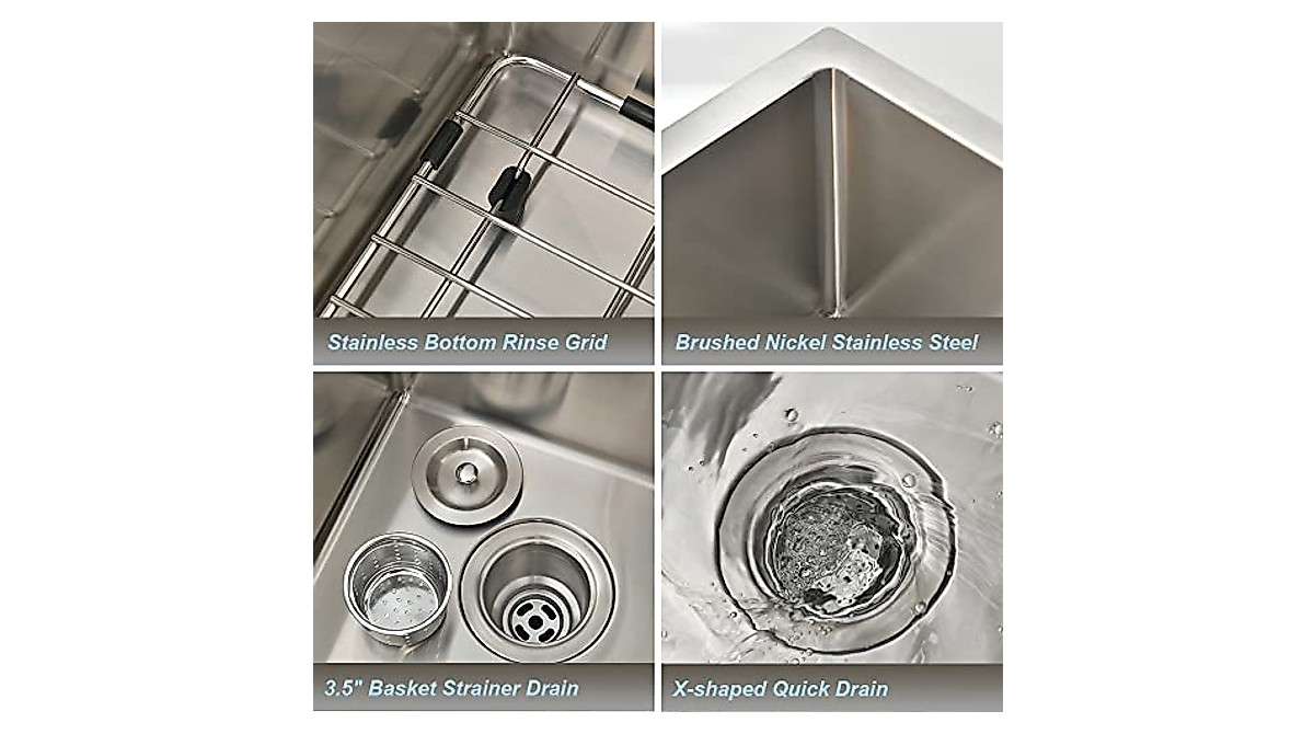 BoomHoze Stainless Steel Undermount Bar Sink - 15x17