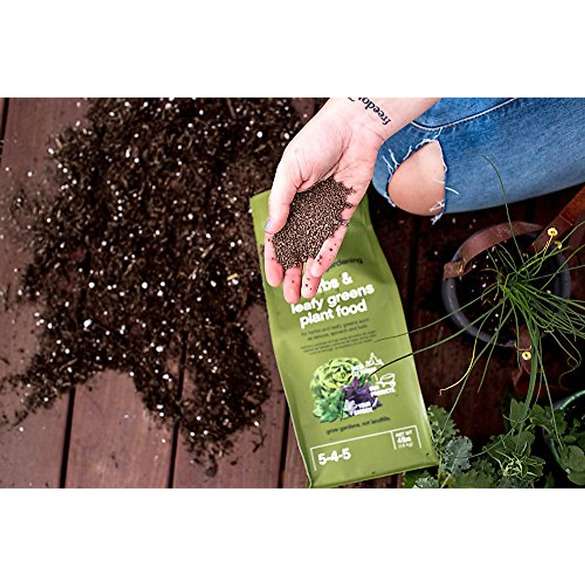 EcoScraps for Organic Gardening Herbs and Leafy Greens Plant Food, 4 lbs