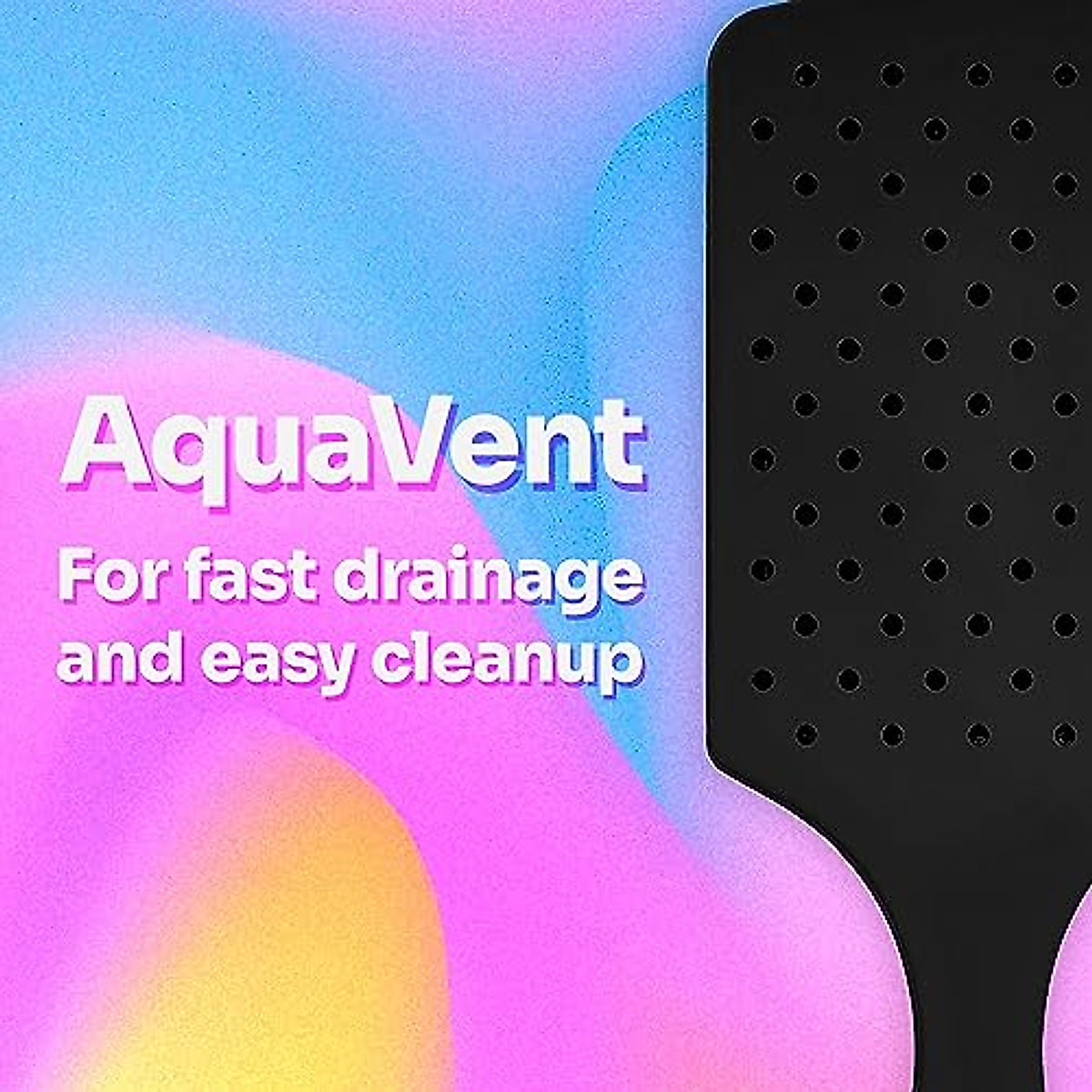 Wet Brush Paddle Detangler Hair Brush, Black - Ultra-Soft IntelliFlex Bristles with AquaVent Design – Great For Hair Treatments - Pain-Free Brush For Women, Men, Wet Dry Damaged Hair