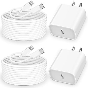 [Apple MFi Certified] iPhone Fast Charger, DESOFICON 2 Pack 20W USB C Power Delivery Wall Charger Plug with 6.6FT Type C to Lightning Quick Charge Data Sync Cord Compatible for iPhone/iPad/AirPods Pro