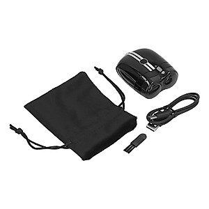 VINGVO Electric Mini Beard Shaver, Type C Charging Wet Dry Dual Use IPX7 Electric Beard Clipper for Travelling (Black)